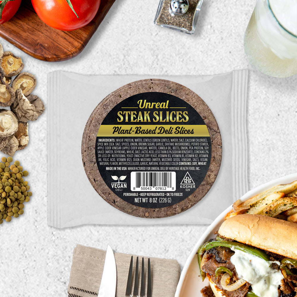 Vegan & Plant Based Steak Slices - Unreal Deli